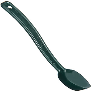 Carlisle FoodService Products Plastic Solid Spoon, 9 Inches, Green, (Pack of 12)
