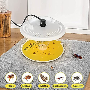Redeo Flea Trap 2 Pack Sticky Dome Bed Bug Traps with 4 Light Bulbs and 8 Sticky Glue Boards, Odorless Non-Toxic Flea Light Traps for Inside Your Home Safe for Kids & Pets