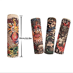 Tattoo Sleeve for Kids, Baby Tattoo Sleeves Arts Fake Slip on Arm Sunscreen Sleeves UV Sun Protection Cooling Arm Sleeves for Kid Child 8 PCS