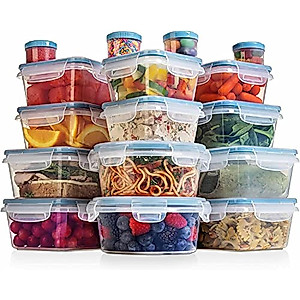 Shazo 24PCS Food Storage Containers with Airtight Lids Plastic Leak Proof BPA Free Containers Bento Box for Kitchen Organization Meal Prep Lunch Containers Lunch Box Airtight Food Container bowls & lids