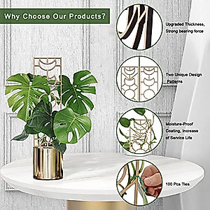 WellSign Plant Trellis for Climbing Plants Indoor Pot, 16.3 inch Small Wooden Trellis for Potted Plants with Moisture-Proof Layer for Vines Ivy Hoya Houseplants, Moon and Geometric Shape Design 2 Pack