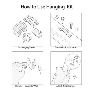 SIGNWIN Framed Canvas Wall Art Blue Flower Canvas Prints Home Artwork Decoration for Living Room,Bedroom - 16"x24" Natural