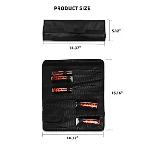 Knife Roll, Chef's Knife Roll Bag, Portable Travel Knife Case for 5 Knives, Kitchen Knife Holder Carrier, Heavy Duty Oxford Knife Organizer Bag(Knives not Included）