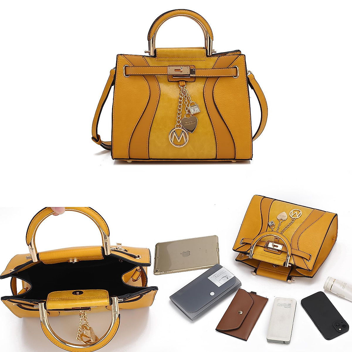 MKF Collection Women's Satchel Bag,Vegan Leather Top Handle Shoulder Bag Handbag Purse by Mia K