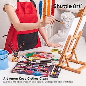 66 Pack Acrylic Paint Set, Shuttle Art Acrylic Painting Set with 30 Colors Acrylic Paint, Wooden Easel, Painting Canvas, Paint Brushes, Palettes, Art Painting Supplies for Kids Adults Beginner Artists