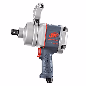 Ingersoll Rand 2175MAX 1" Pistol Grip Impact Wrench, Air Powered, Up to 2000 ft lbs Reverse Torque Output, Lightweight, 360 Degree Adjustable Handle, Steel Core, Gray
