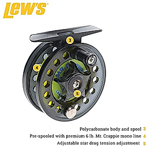 Lew's Crappie Thunder Jigging Fishing Reel, 2 Bearing System, Right-Hand Retrieve, Crappie Thunder Green