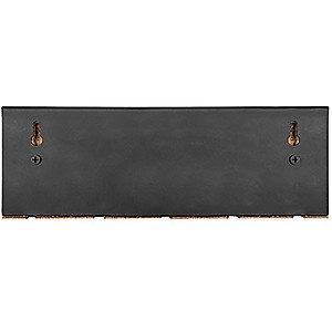 MyGift Entryway Shelf Rack with 5 Key Hooks, Wall-Mounted Burnt Solid Wood and Matte Black Decorative Shelf