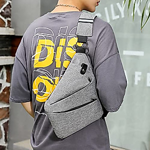 NUTSE 2023 New Personal Flex Bag, Fashion Waterproof Anti-thief Slim Sling Personal Shoulder Pocket Bag, Side Crossbody Backpack for Outdoor for Men Women (Gray)