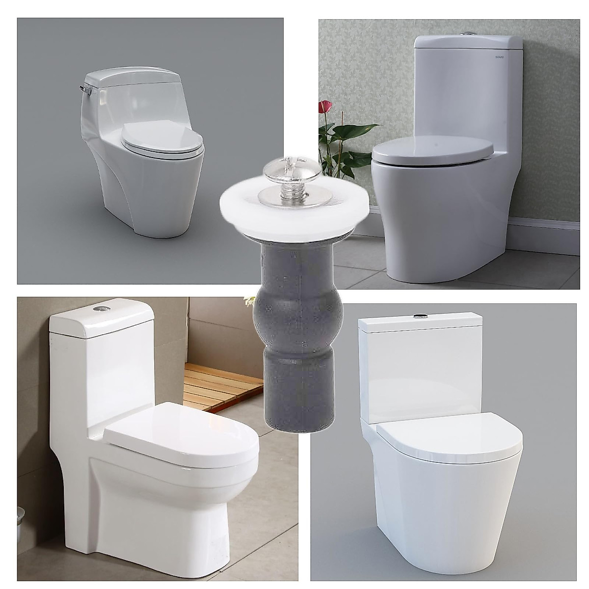 4 Pack Toilet Seat Hinge Bolt Screws,Toilet Seat Fixings Fix Expanding Rubber Top Nuts Screws,Hardware Replacement Parts Kit