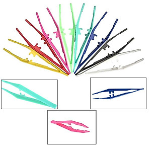 24 Pcs Tweezers First Aid Disposable Plastic Tweezers Forceps Tweezers