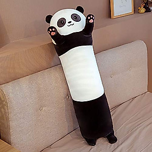 Cute Cartoon Long Throw Pillow Lovely Sleeping Hugging Pillow Soft Plush Stuffed Animals Toy Doll Body Pillow Kids Room Bedding Home Decorative Pillow Toy Gifts for Kids Women Girlfriend Panda 70CM