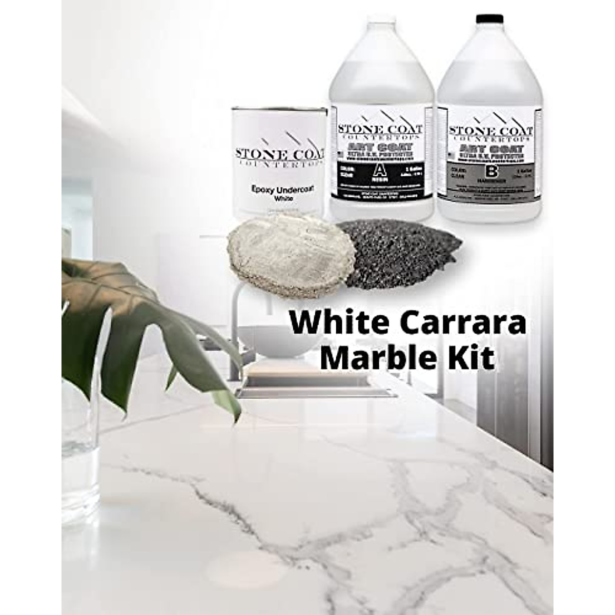 Stone Coat Countertops Epoxy Kit (2 Gal) – DIY Epoxy Resin Kit for Coating Kitchens, Bathrooms, Counters, Tables, Wood Slabs, and More! Heat Resistant and Clear Epoxy Resin!