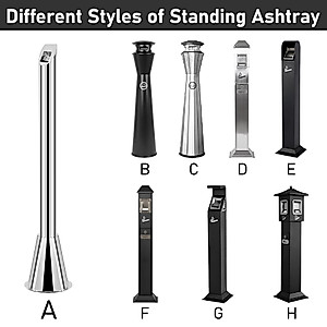 RDUIGT Stainless Steel Butt Receptacle Disposal Outdoor, 46.77" Height, Heavy Duty Ash Cans, Standing Trash Can with Inner Bucket