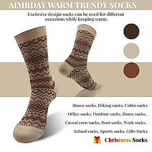 Aimerday Crew Socks for Women Ankle High Thick Knit Soft Cotton Womens Everyday Casual Socks Comfort Toe Gifts for Women