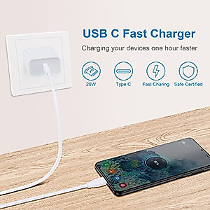 USB C Fast Charger Head for iPhone 14 Pro, 20W USB C Power Adapter Fast Charging Block Brick Cube Box for iPhone 14 Pro Max/13/12/11/Pro/Max/Mini/SE/XS, Samsung Galaxy S23 S22 S21 S20, Pixel 7 Pro 6a