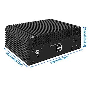 4 Ports Micro Firewall Appliance Intel N200 Quad Core, Intel I226-V 2.5GbE NIC Fanless Mini PC, Network Gateway Soft Router Mini Computer, Support AES-NI, DDR5 RAM, Barebone, NO RAM NO SSD