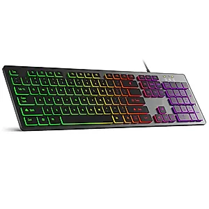 JYDBRT Keyboard Wired 104 Keys Silent Gaming Keyboard RGB Backlit for Laptop Pc Gamer Mechanical Keyboard