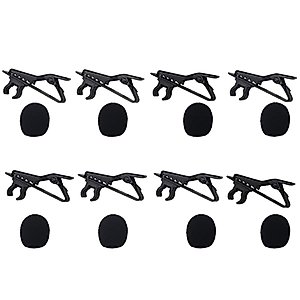 BAISDY 8Pack Mini Size Microphone Windscreen Foam Mic Cover for Lavalier Lapel Microphone with Lapel Clips