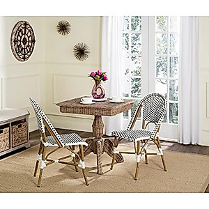 Safavieh Home Collection Hooper Indoor-Outdoor Stacking Side Chairs | Black & White | Set of 2