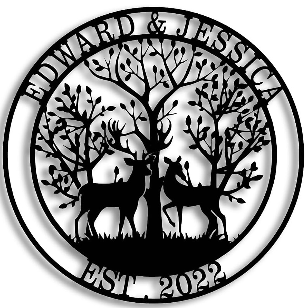 Custom Deer Metal Sign, Last Name Sign, Deer Name Metal Sign, Metal ...