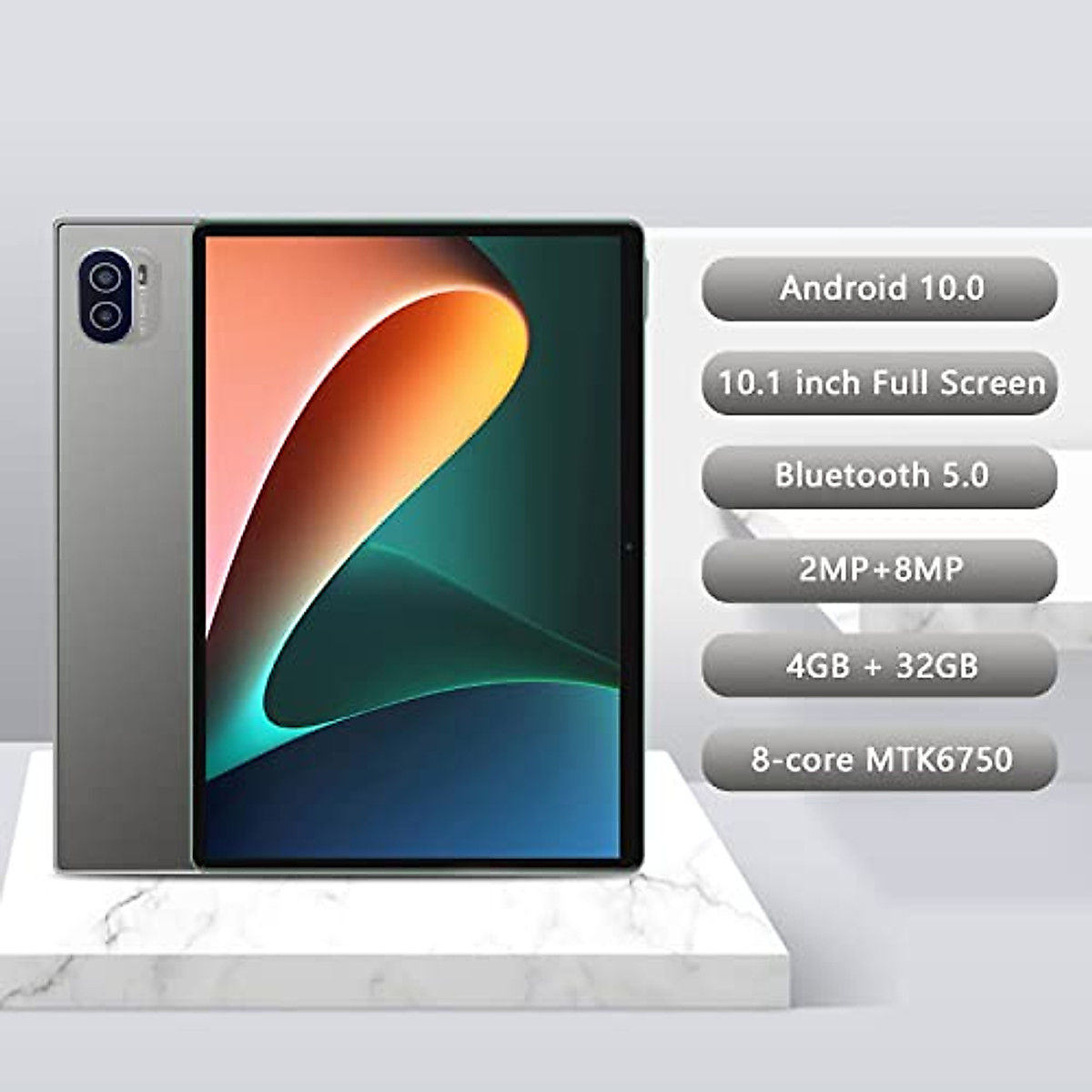 Android 10.0 Operating System Tablet, 10.1 inch HD Display Octa Core Processor 4GB RAM & 32GB ROM TF Expansion Support, Built-in WiFi Bluetooth GPS Tablet, (Gray)