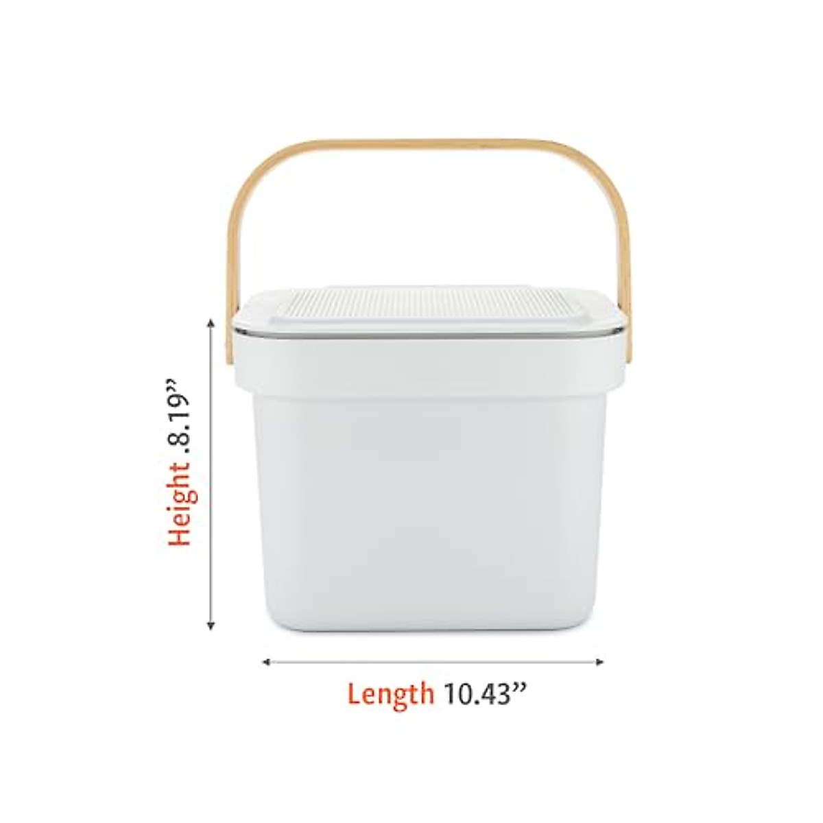 Full Circle Post Modern Stainless Steel 1.5 Gallon Compost Bin - Odor-Free Kitchen Countertop Composter with Charcoal Filter and Non-Scratch Base for Food Waste