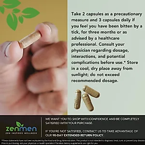 Zenmen Tick Immune Support Supplement - Improved Formula - Japanese Knotweed, Cat's Claw, Chinese Skullcap, Cryptolepis Sanguinolenta, Sweet Wormwood - 90 Vegan Capsules, Made in The USA