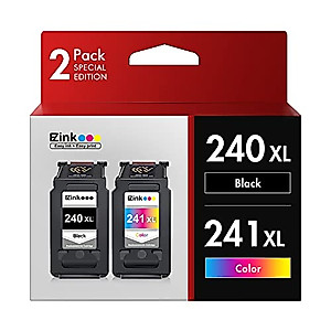 E-Z Ink (TM Remanufactured Ink Cartridge Replacement for Canon 240 240XL 241 241XL PG-240XL CL-241XL for use with PIXMA TS5120 MG3620 MX472 MX452 MG3520 Printer (1 Black,1 Color, 2 Pack)
