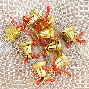 ULTNICE 9 Pcs Christmas Tree Small Golden Bells Festival Hanging Pendant Decor