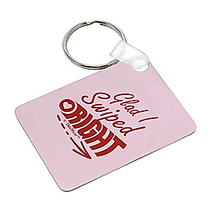 ThisWear Boyfriend Gifts from Girlfriend Glad I Swiped Right 2-Pack Aluminum Rectangle Keychain
