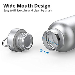 Triple Tree 34OZ Vacuum Insulated Stainless Steel Water Bottle, Double Wall Wide Mouth Lids Keeps beverage Hot or Cold Sweat Proof