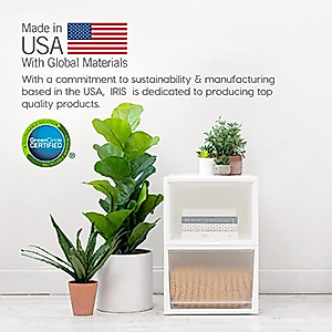 IRIS USA 34 Qt. Stackable Plastic Drawers for Clothes, Medium, 4 Pack, Storage Dresser for Closet, Home, Office, Bedroom and Nursery, Dark Gray