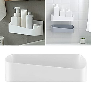Cabilock Shower Shelves White Shower Free Room Shelf Organizer Basket Soap Shape for Adhesive Mounted Plastic Drill Geometric Kitchen Holder Bathroom Storage Wall Shampoo Caddy Rack Wall Hangings