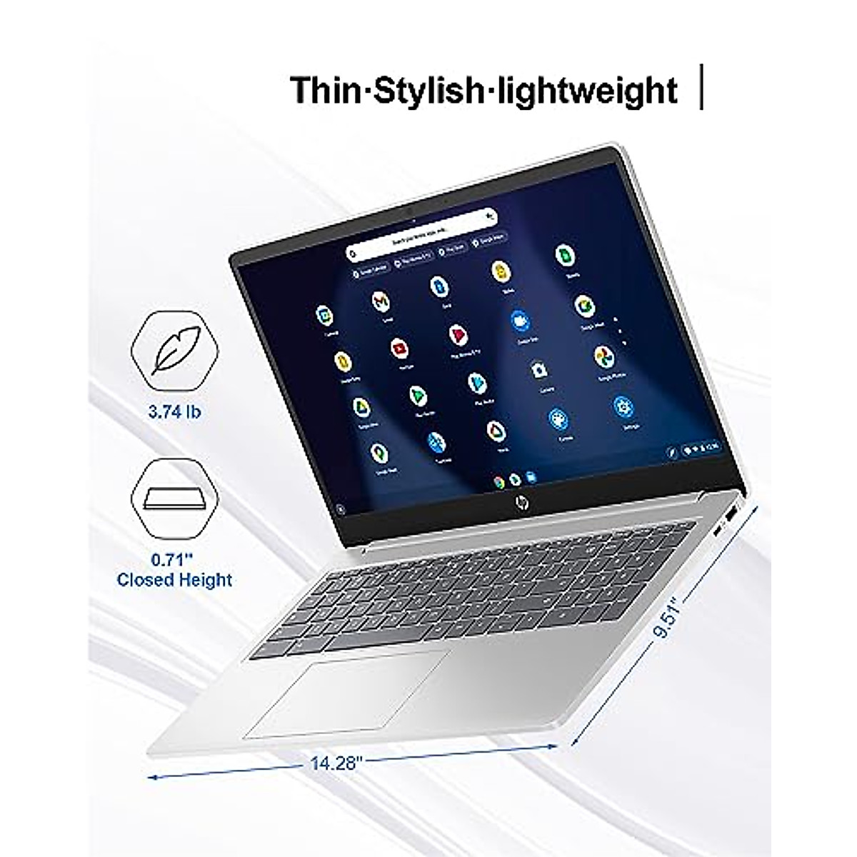 HP 2023 Newest Chromebook Laptop Student Business, 15.6" HD Display, 8GB RAM, 192GB Storage (64GB eMMC+128GB MSD Card), Quad-Core Intel Processor N200, Long Battery,Chrome OS, Bundle with JAWFOAL