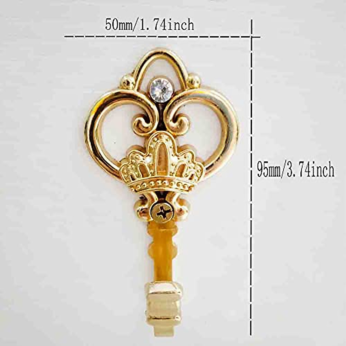 Cucumis Crown Curtain Wall Hook Household Clothes Hanging Hook Window Drapery Medallion Holdbacks, Curtain Tiebacks, Wall Hook, Tassel Holder 1 Double (Gold)