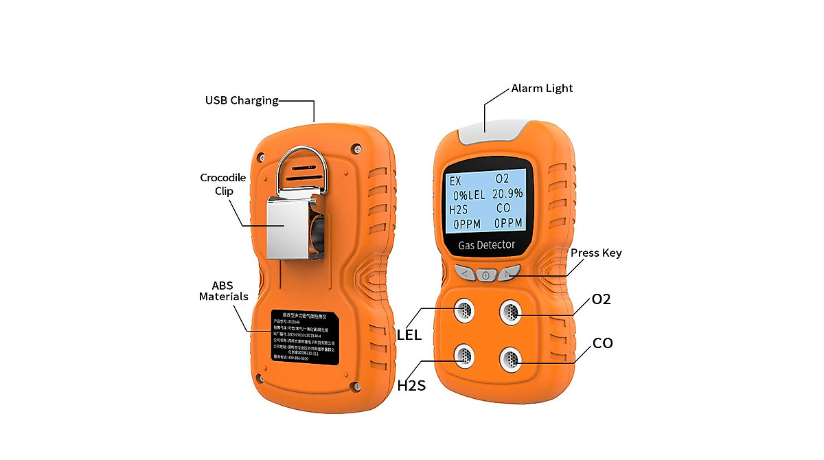 XLA Alert 4-Gas Portable Detector | Monitor LEL, O2, CO, H2S
