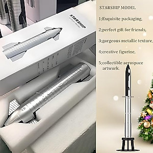 BiKiBao SpaceX Starship Rocket Truck Model Metal Model NASA Gifts - Dragon Spacecraft Heavy Falcon Rocket Toy Desktop Ornament, Aerospace Collectible Ideal Gift for Kids Adult Space Lover