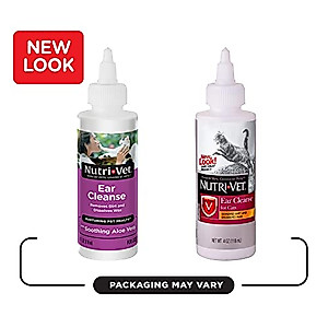 Nutri-Vet Ear Cleanser for Cats | Cleans and Deodorizes with Gentle Ingredients | 4 Ounces
