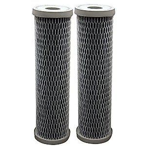 Pentair OMNIFilter TO3 Carbon Water Filter, 10-Inch, Standard Whole House Non-Cellulose Pleated Carbon Sediment and Taste & Odor Replacement Filter Cartridge, 10" x 2.5", 10 Micron, Pack of 2