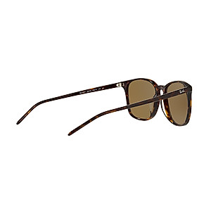 Ray-Ban RB4387F Low Bridge Fit Square Sunglasses, Tortoise/Dark Brown, 55 mm