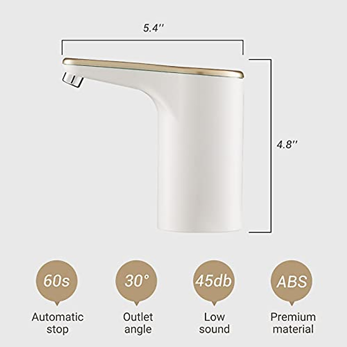 Water Bottle Pump, 5 Gallon Water Dispenser Pump, Universal USB Charging Portable Water Drinking Water Pump for 2-5 Gallon Bottle, Portable Electric Water Jug Pump