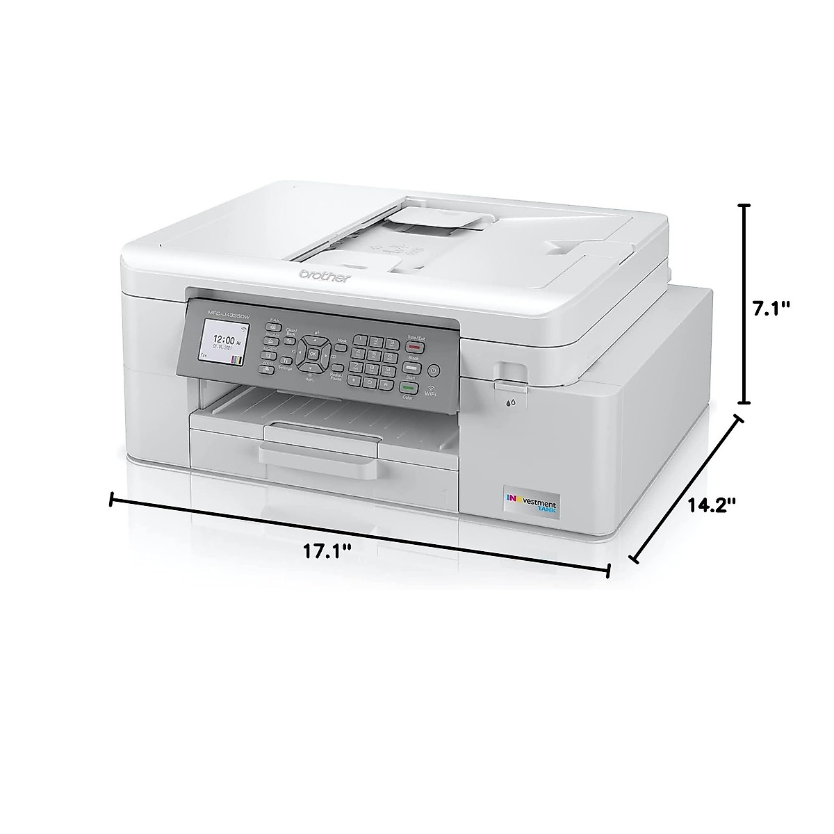 Brother MFC-J4335DW INKvestment Tank All-in-One Printer with Duplex and Wireless Printing Plus Up to 1-Year of Ink in-Box (Renewed)