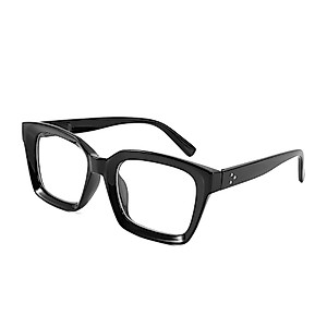 FEISEDY Blue Light Blocking Glasses Men Women Classic Thick Square Rim Frame Eyeglasses B2661