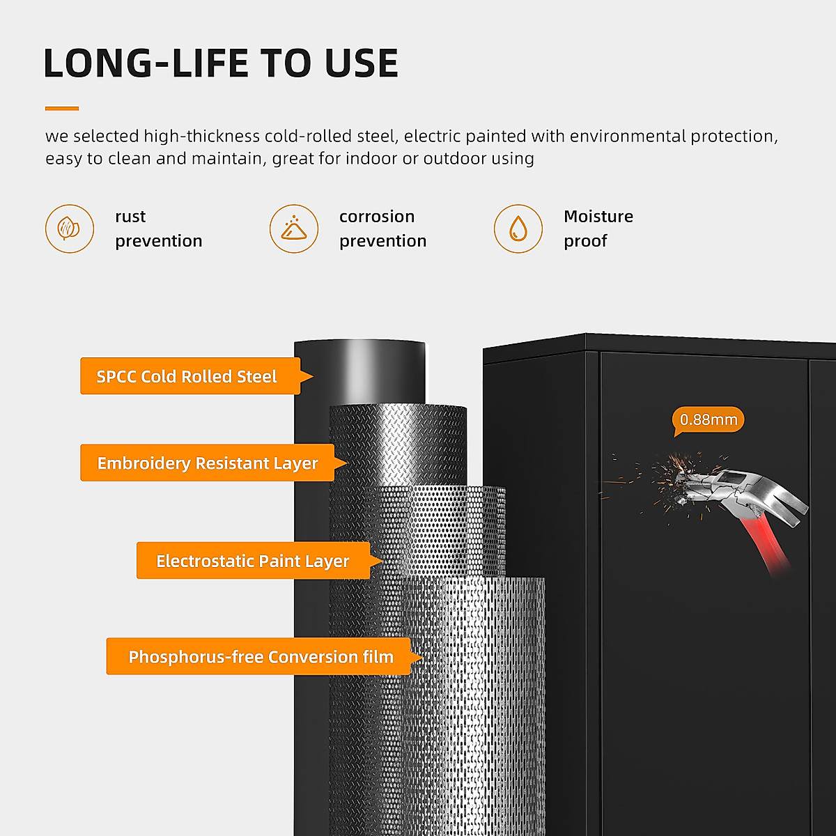 Superday 6-Tier Garage Storage Cabinet with Pegboard, 71" Metal Multifunctional Storage Cabinet with Doors and Shelves, Locking Cabinet with Adjustable Shelf for Warehouse, Basement