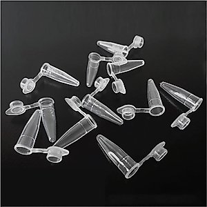 UUYYEO 500 Pcs 0.2 ml Plastic Microcentrifuge Tubes Clear Mini Mirco Test Tubes Snap Cap Tube Test Vials with Lids