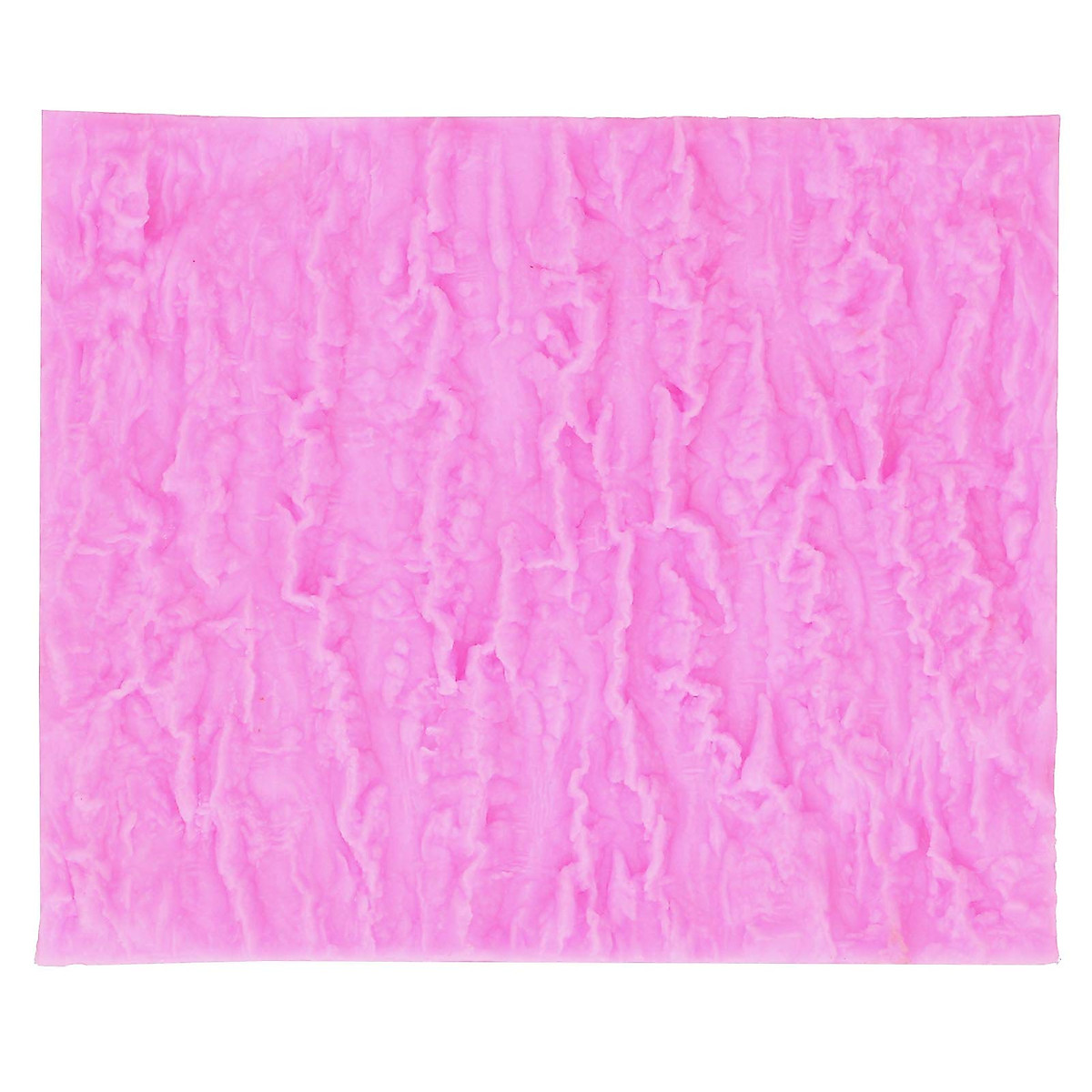 Tree Bark Texture Silicone Mould Cake Fondant Lace Mould Imprint Mat Decorating Supplies for Cakes Fudge Biscuits Candies Chocolate (7.2x6.0x0.4in Pink)(pink)