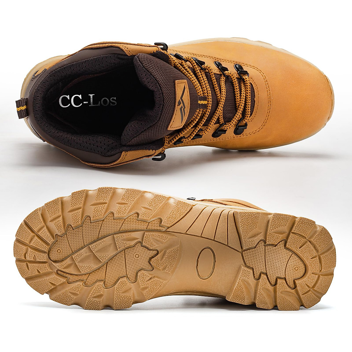 CC-Los Men's Waterproof Hiking Boots Mid-top Boots Lightweight Non-slip High-Traction Grip 7.5-14