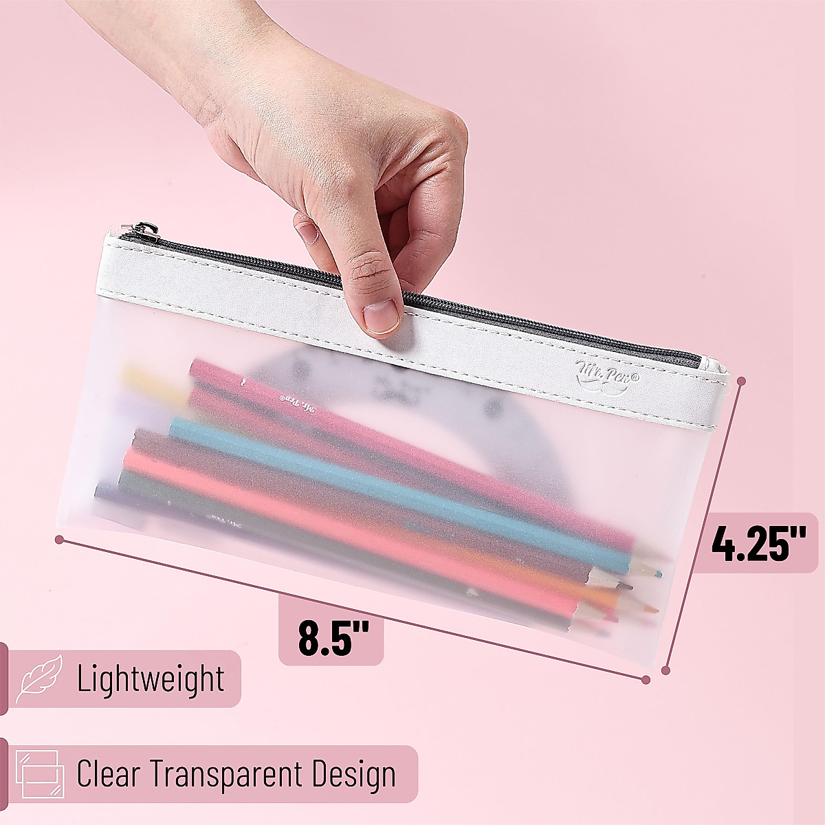 Mr. Pen- Clear Pencil Pouch, 3 Pack, Clear Pencil Case, Pencil Bags, Clear Pouch, Pencil Case for Kids Pencil Case, Clear Makeup Pouch, Kids Pencil Pouch, Pencil Cases, Clear Make Up Bag