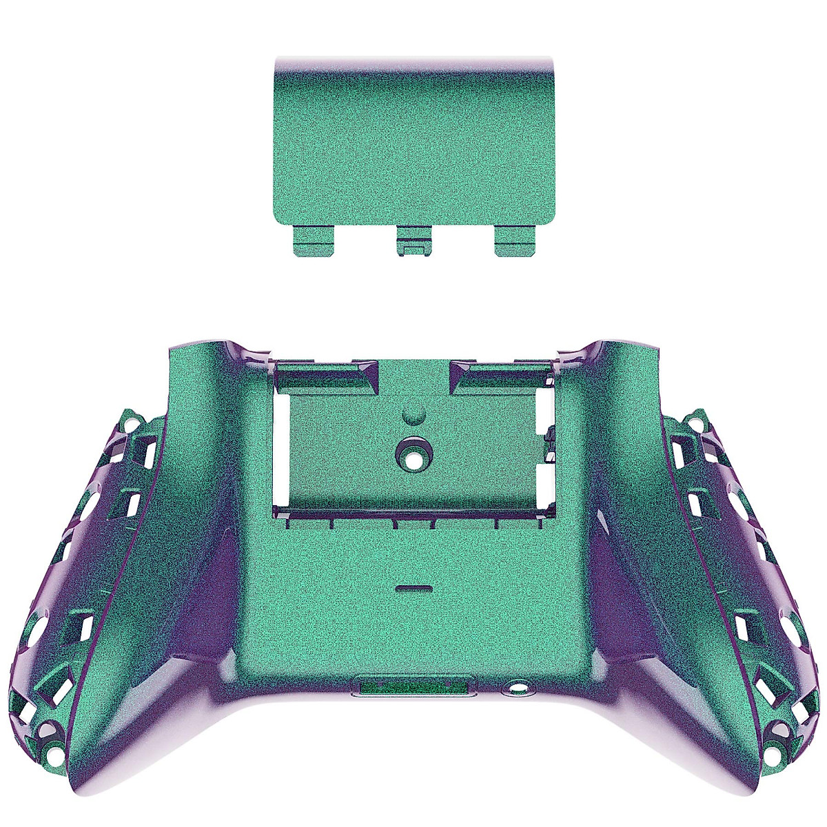 eXtremeRate Chameleon Green Purple Replacement Side Rails + Back Shell + Faceplate for Xbox Series X/S Controller